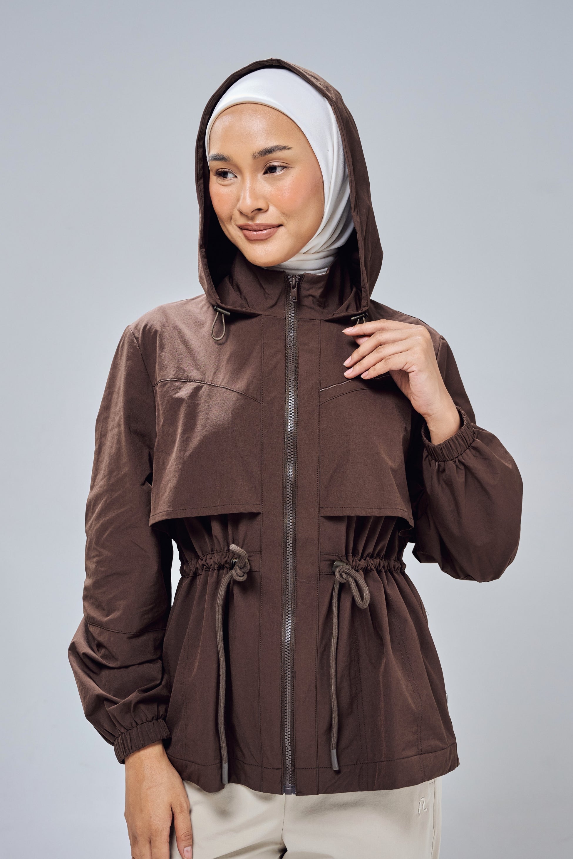 Megan Trench Windbreaker in Dark Brown – NADA